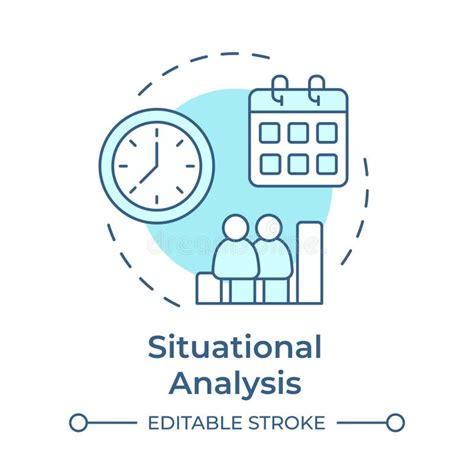 Situational Analysis Soft Blue Concept Icon Stock Vector Illustration