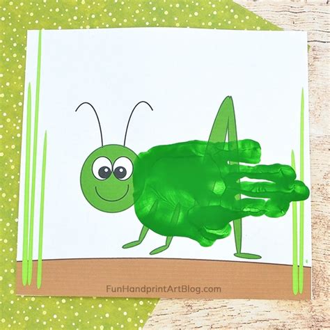 Printable Handprint Grasshopper Craft Fun Handprint Art