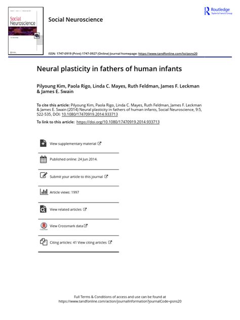 Neural Plasticity In Fathers Of Human Infants Pdf Magnetic Resonance Imaging Prefrontal Cortex