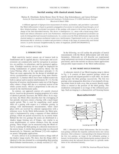 Pdf Inertial Sensing With Classical Atomic Beams · 2005 6 30 · Inertial Sensing With