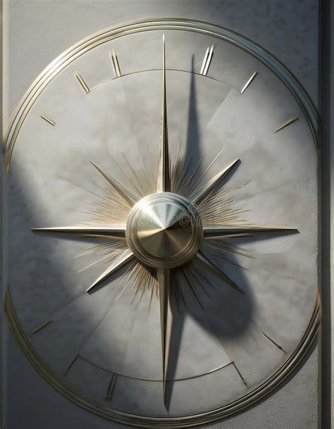 A Stylized Clock Face Or Compass Rose With Radiating Lines And