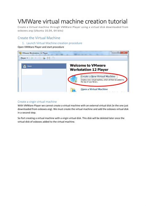 Pdf Vmware Virtual Machine Creation Tutorialwith Vmware Player We