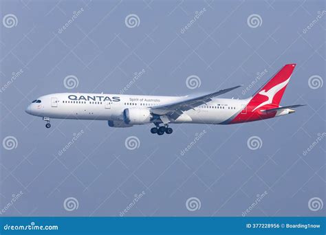 Qantas Boeing 787 9 Dreamliner Airplane At Los Angeles Airport In The