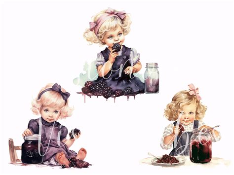 Retro Girl Clipart Bundle Retro Girl Clip Art Summer Clipart Retro Girl