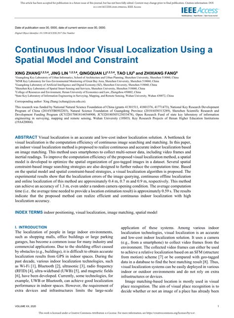 Pdf Continuous Indoor Visual Localization Using A Spatial Model And Constraint