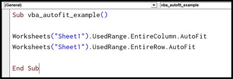 VBA AutoFit Rows Column Or The Entire Worksheet