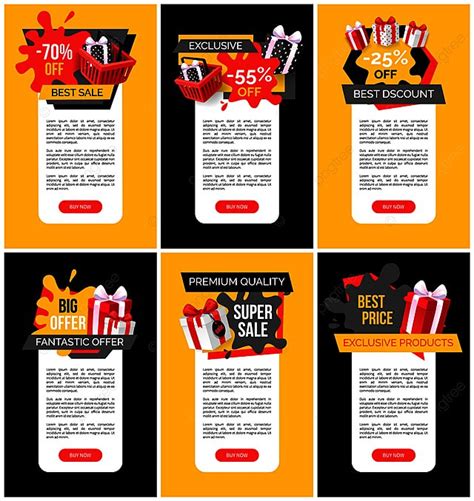 Products Sale Discounts Only Weekends Web Pages With Text Sample Vector Poster Template Download