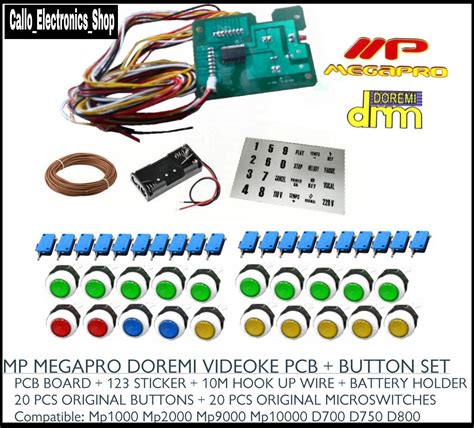 PCB Remote 18PCS Push Button And Switch For Videoke Machine Megapro Plus Mega Sound DX 2