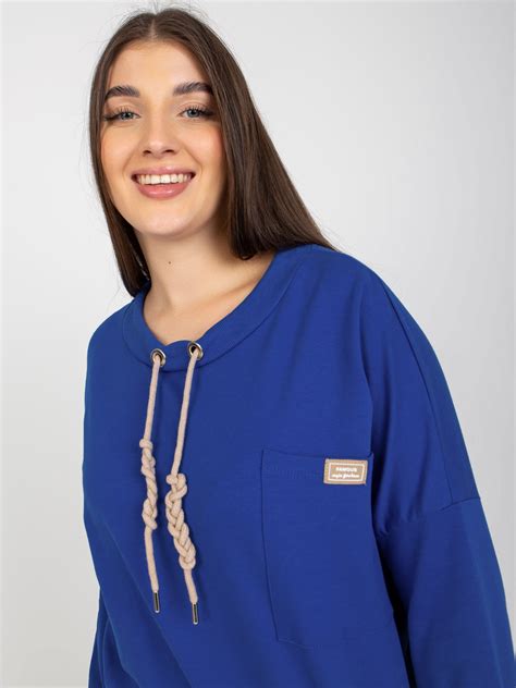 Блуза с дълъг ръкав в свободна кройка в синьо Trendo Bg