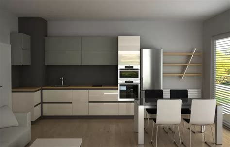 Проект за всекидневна с кухня №6101 Mdf 3d проекти на обзавеждане за всекидневни от Gtc Design