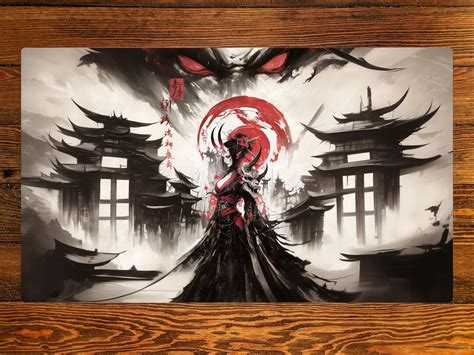 Japanese Demon Japanese Oni Yokai Spirit 14 X 24 Mtg Playmat For Card Ccg And Tabletop Games