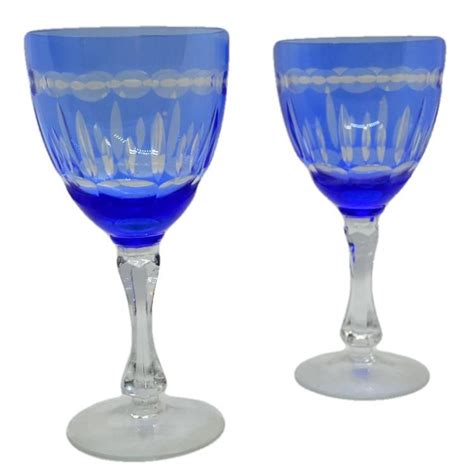 Bristol Blue Crystal Wine Glasses Vintagefarmhouse Crystal Wine