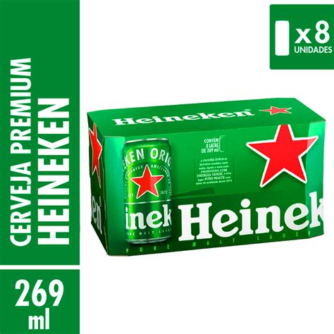 Cerveja Heineken Lata 269ml Caixa Com 8 Unidades A Partir De R 39 90