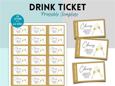 Printable Drink Tickets Template Printable Drink Ticket Template
