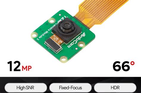 Arducam 12mp Imx708 Fixed Focus Hdr High Snr Camera Module For Raspberry Pi Robotshop