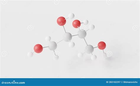 Erythritol Molecule 3d Molecular Structure Ball And Stick Model Structural Chemical Formula