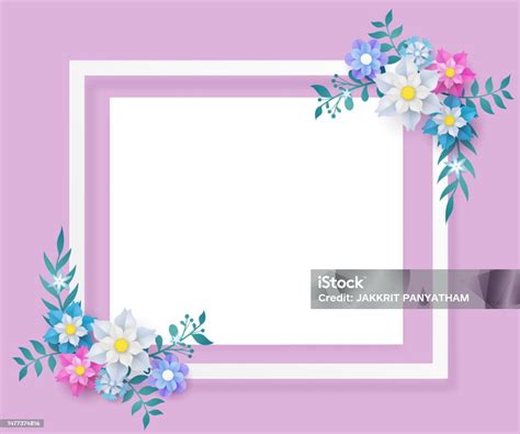 파스텔 색조의 현실적인 그림자가 있는 벡터 아트 디자인에서 자른 꽃 종이 프레임 또는 공간 잡지 웹 쇼핑몰의 간판 및 기타에 사용되는 텍스트 레이블을 추가합니다 0명에 대한