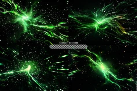 Green Neon Lights On A Black Background Premium Ai Generated Psd