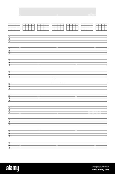 A4 Printable 5 Strings Bass Guitar Blank Chord Chart