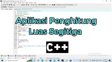 Contoh Program Menghitung Luas Segitiga Bahasa C Youtube