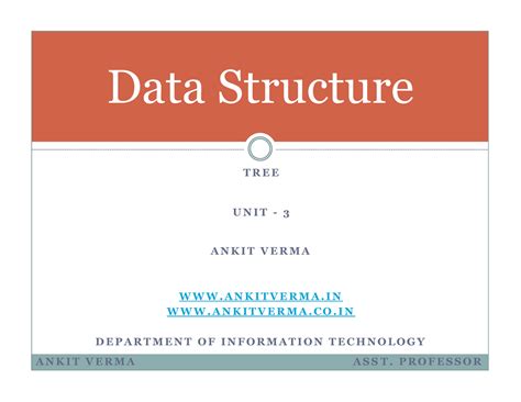 ds unit 3 data structures data structure t r e e a n k i t v e r m a