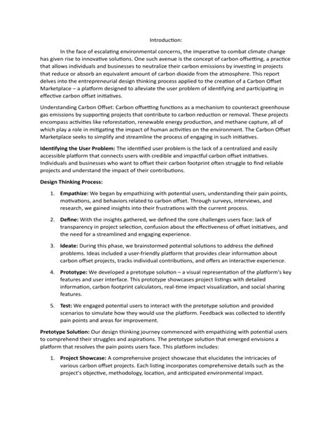 Carbon Offset Report