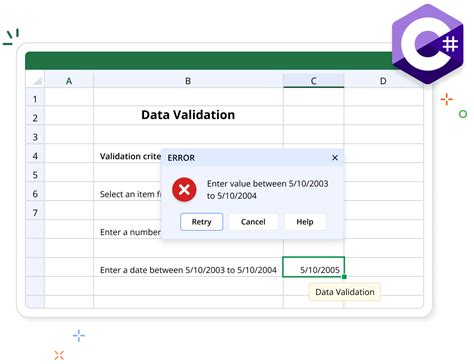 Data Validation In Excel Documents Net Excel Library Syncfusion