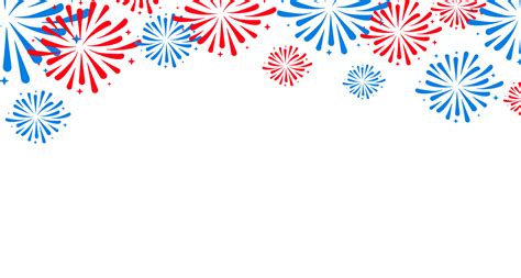 Red White And Blue Fireworks Illustration With Copy Space Usa