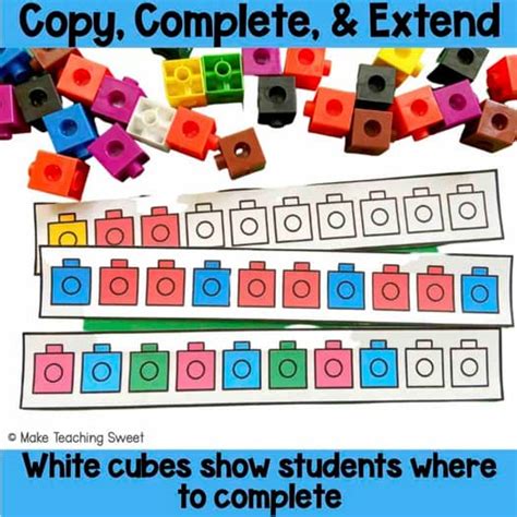 Pattern Cards For Linking Cubes Ab Abb Aab Aabb And Abc Patterns