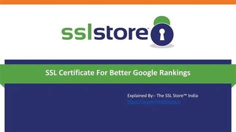 PPT SSL Certificate For Better Google Rankings PowerPoint
