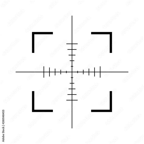 Sniper Rifle Aim Isolated On White Crosshair Target Choose Destination Icon Aim Shoot Focus