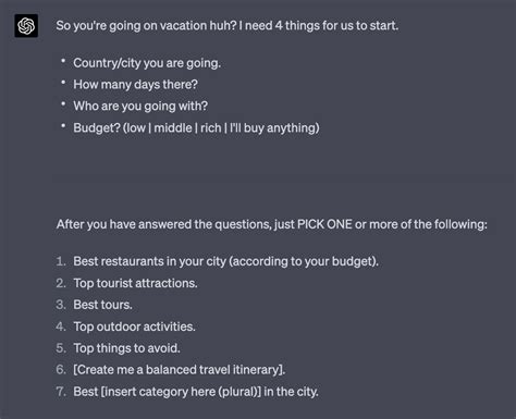 A New Gpt4 Prompt For Planning Vacations More Effectively Rchatgpt