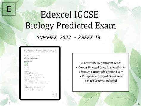 Summer 2022 Igcse Double Award Science Predicted Exams Edexcel Papers 1b 1c And 1p Teaching