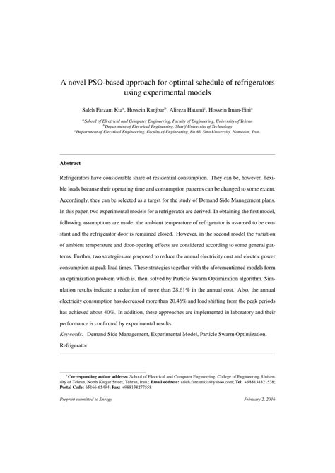 Pdf A Novel Pso Particle Swarm Optimization Based Approach For Optimal Schedule Of