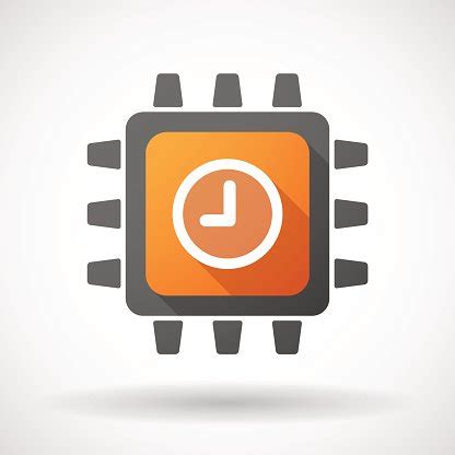 Cpu Icon With A Clock Royalty Free Vector Stock FreeImages