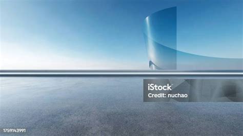 빈 콘크리트 바닥이 있는 추상적인 미래 건축물의 3d 렌더링 자동차 프리젠테이션을 위한 장면 0명에 대한 스톡 사진 및 기타 이미지 Istock