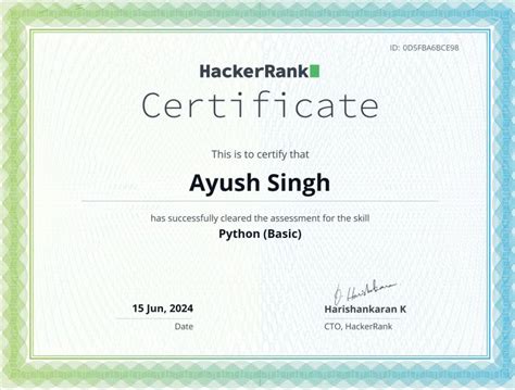 Ayush Singh On Linkedin Python Hackerrankcertified Codenewbie