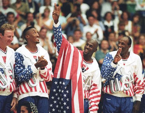 Michael Jordan Wearing Olympic 6