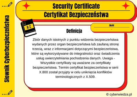Security Certificate Certyfikat Bezpieczeństwa Cyberwiedzapl