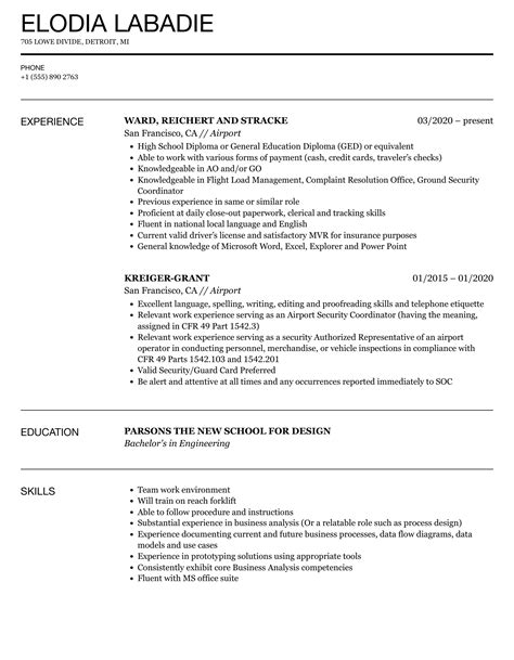 Airport Resume Samples Velvet Jobs