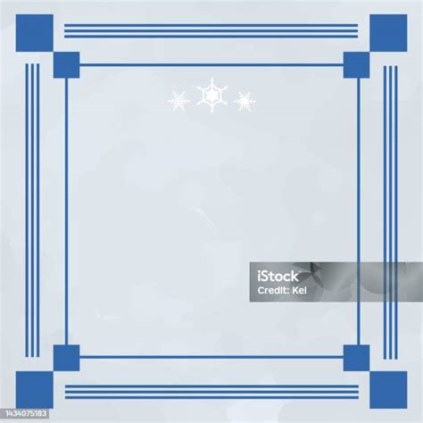 한겨울에 눈송이를 특징으로하는 일본식 사각형 프레임 일러스트레이션입니다 2월에 대한 스톡 벡터 아트 및 기타 이미지 2월 겨울 결정체 Istock