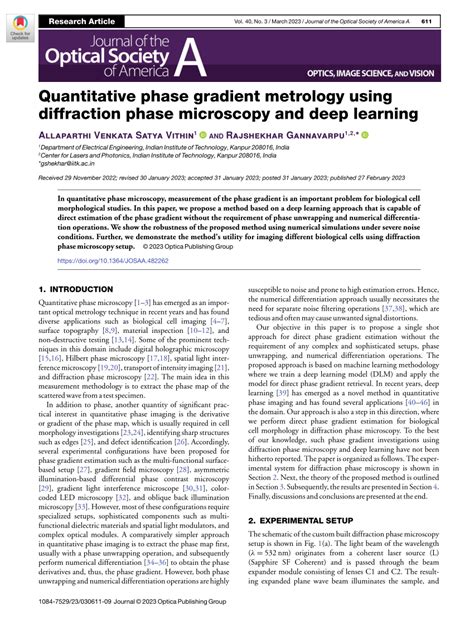 Quantitative Phase Gradient Metrology Using Diffraction Phase Microscopy And Deep Learning