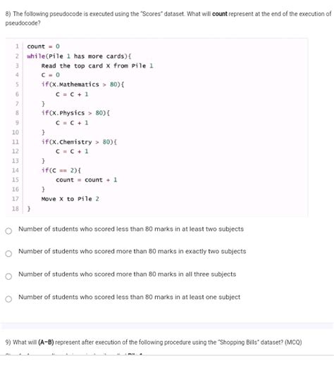 8 The Following Pseudocode Is Executed Using Studyx