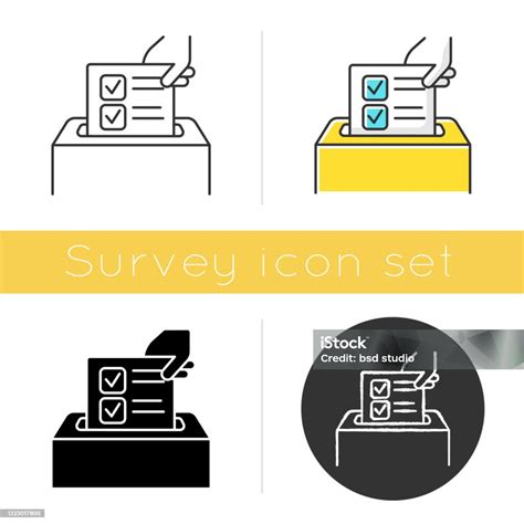 익명 설문조사 아이콘입니다 투표함 피드백 양식 여론 조사 사회 연구 투표 데이터 수집 사회학 글리프 디자인 선형 분필 및 색상
