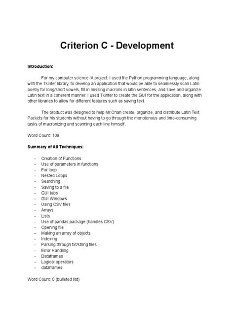 criterion c development pdf programming computer program