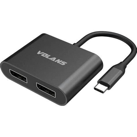 Volans Aluminium 8k Usb Type C To Dual Displayport Adapter With Mst Dual Monitor Ple Computers