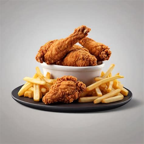 Premium Psd Fried Chicken And French Fries