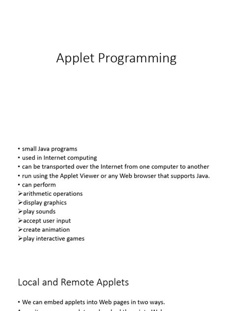 applet programming pdf world wide web internet and web