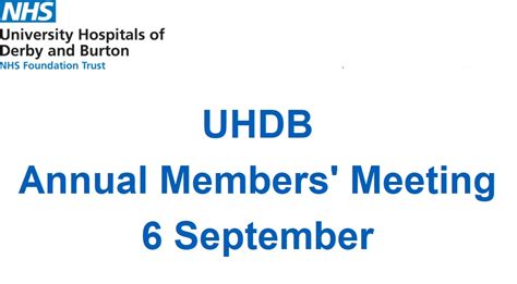 Uhdb Annual Members Meeting 6 September Joined Up Care Derbyshire