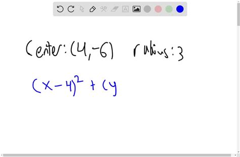 SOLVED Find An Equation Of The Circle With The Given Center And Radius Center Radius
